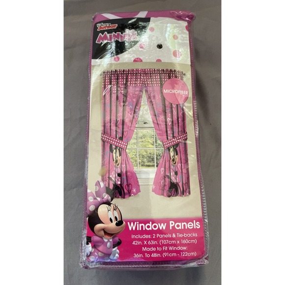 Disney | Accents | Minnie Mouse Disney Junior 2 Window Panels Tiebacks ...